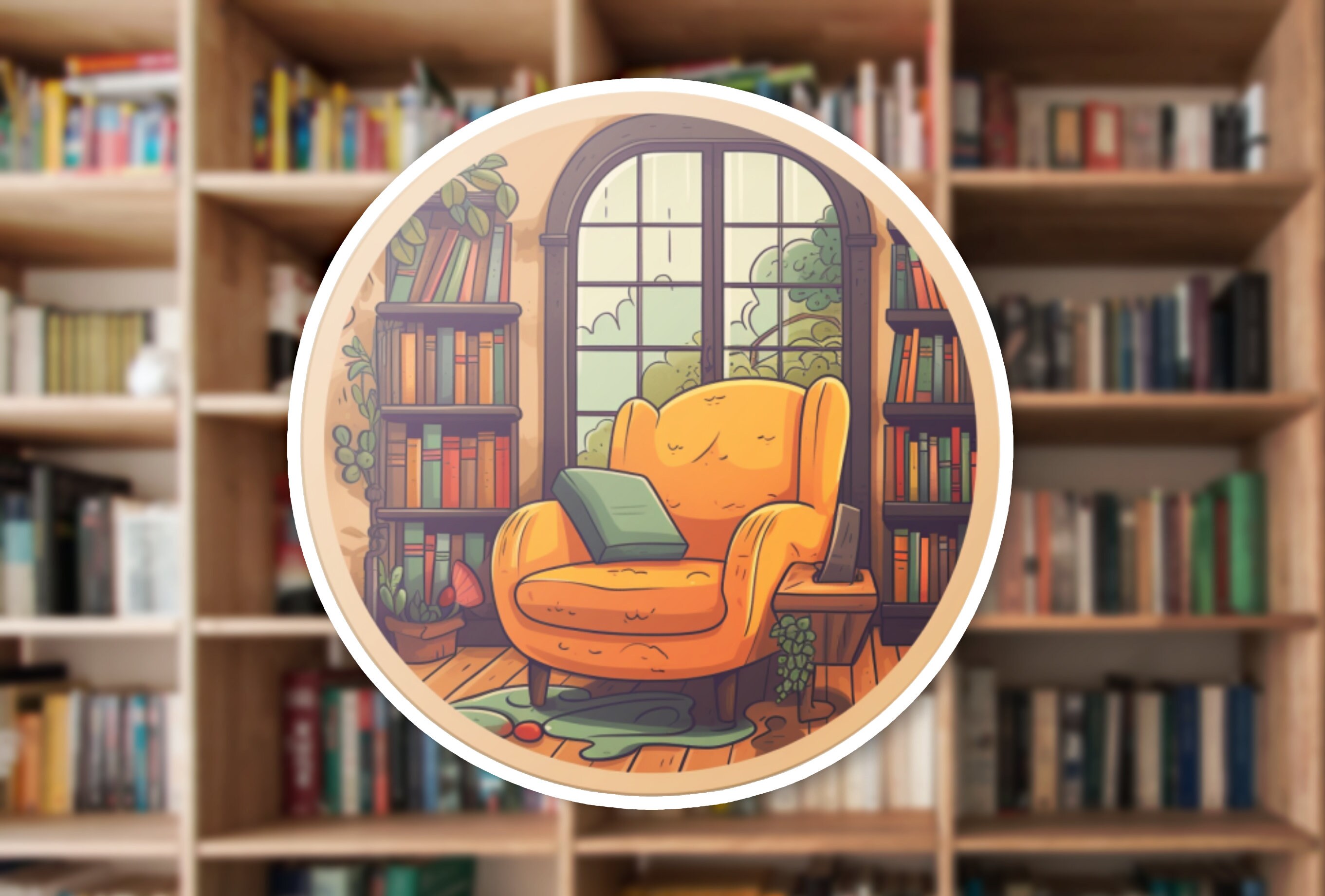 Vinyl Reading Nook Sticker, Book Lover Gift, Bookworm Decor, Bookish ...