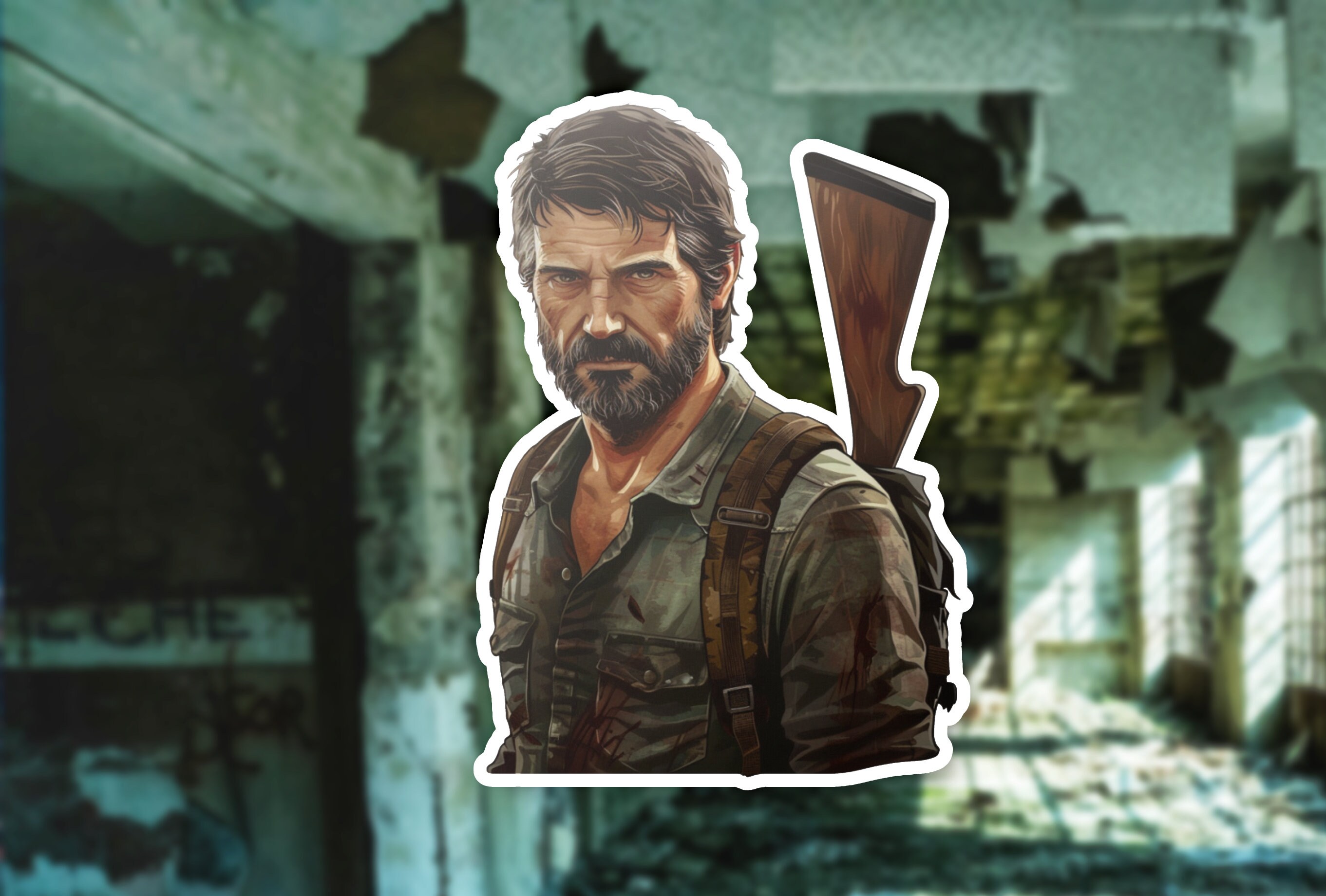 Joel Last of Us Vinyl Sticker, Video Game Sticker, Gaming Decal, Laptop ...