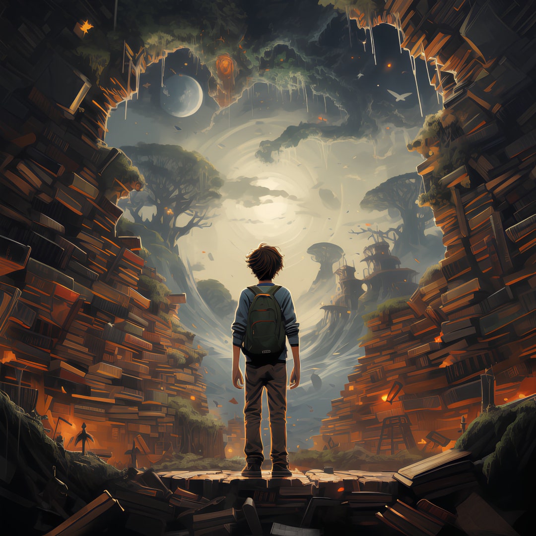 Adventure Genre Poster, Literary Print, English Language Wall Art, Book ...