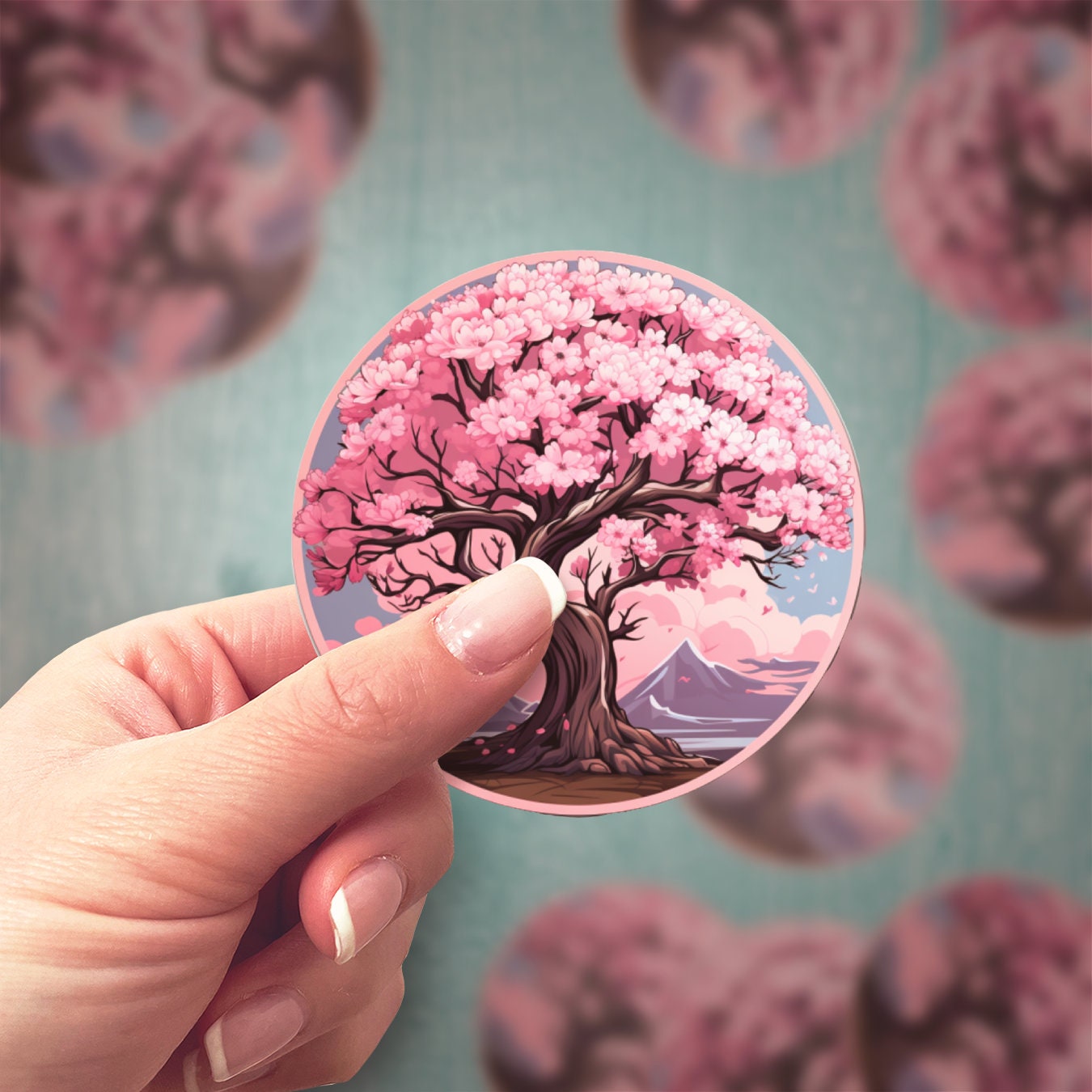 Elegant Cherry Blossom Tree Sticker, High-quality Vinyl Decal, Ideal ...