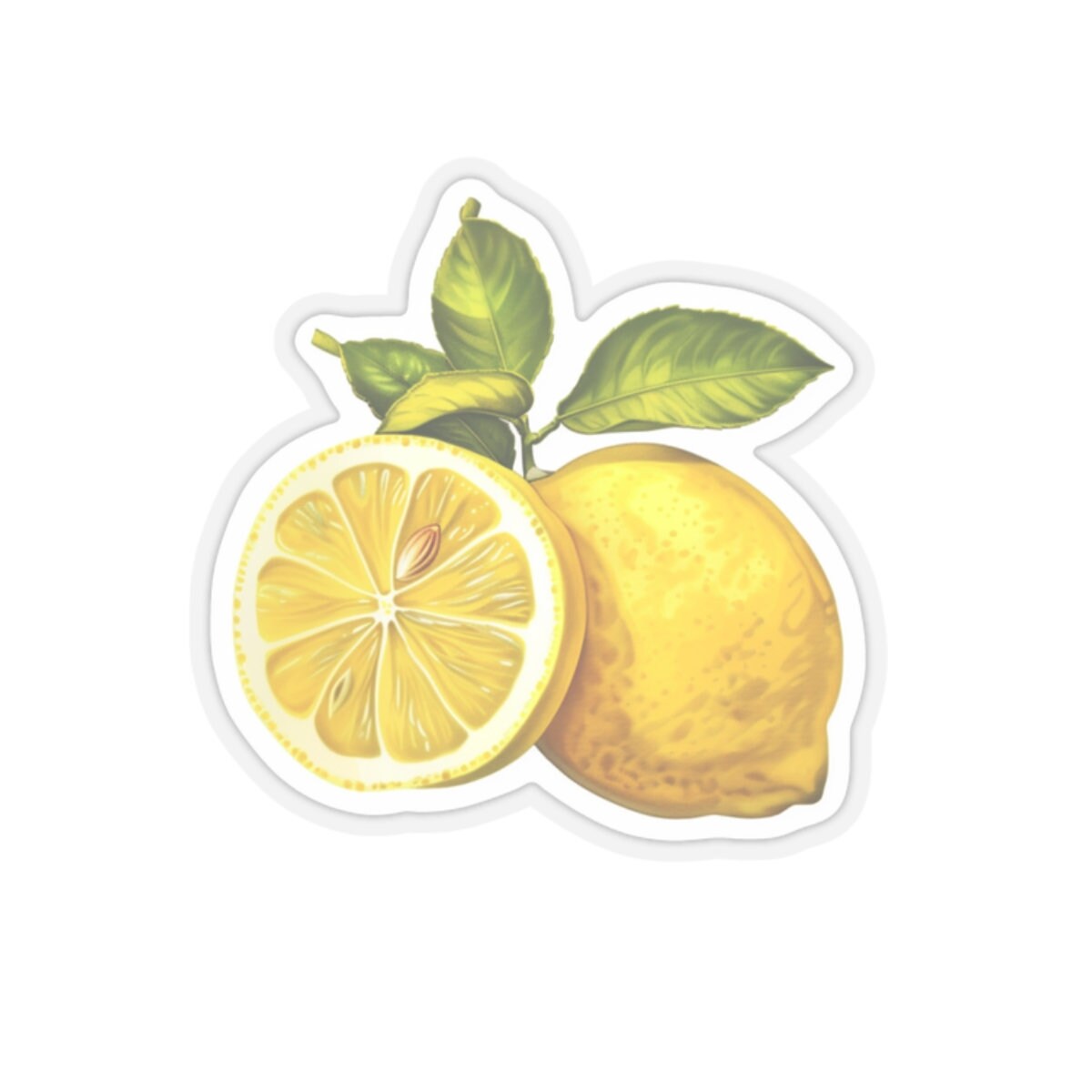 Yellow Lemon Sticker, Fruity Vinyl Decal, Citrus Journal Sticker, Cute ...