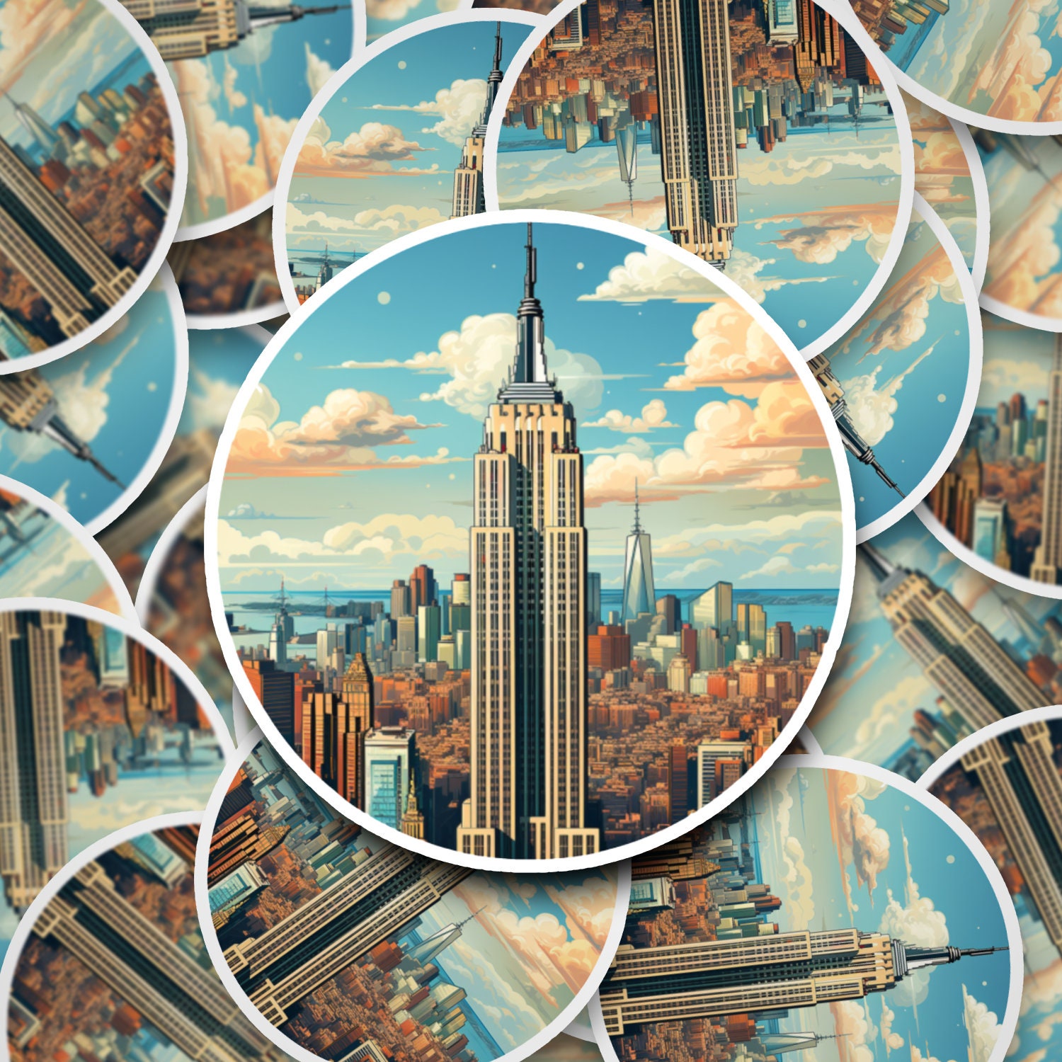 Empire State Building Decal, NYC Skyline Sticker, Laptop Decor, Travel ...