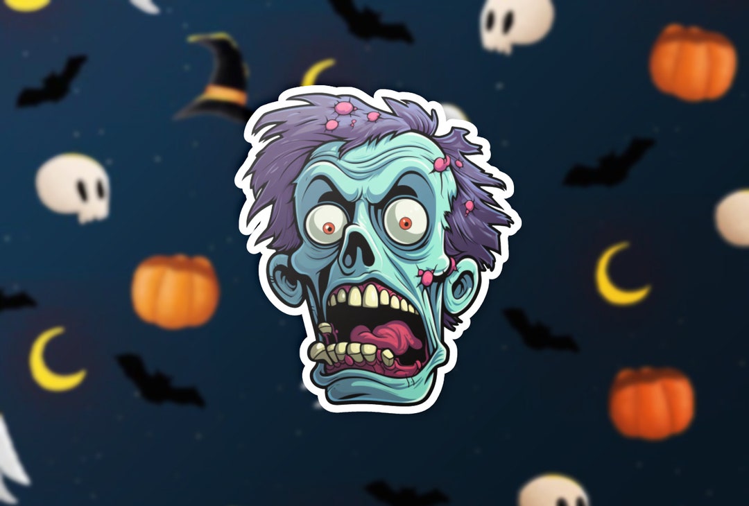 Zombie Vinyl Sticker, Laptop Decal, Water Bottle Sticker, Horror Fan ...
