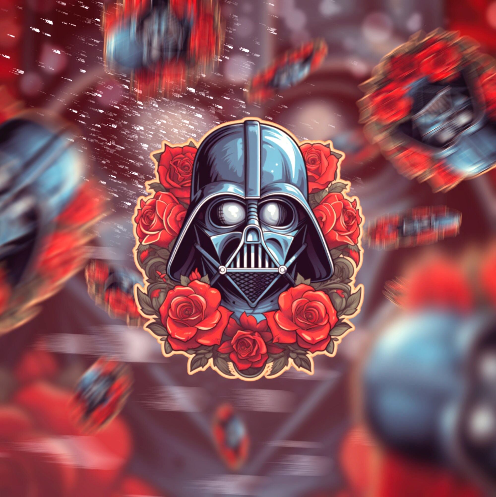 Darth Vader Tattoo Style Sticker, Star Wars Decal, Laptop Decal, Car ...