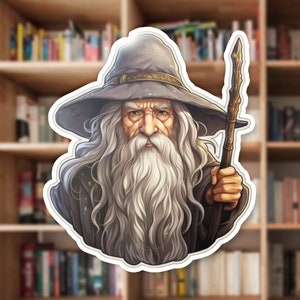 Gandalf Vinyl Sticker, Lord of the Rings Decal, Laptop Sticker, Book ...