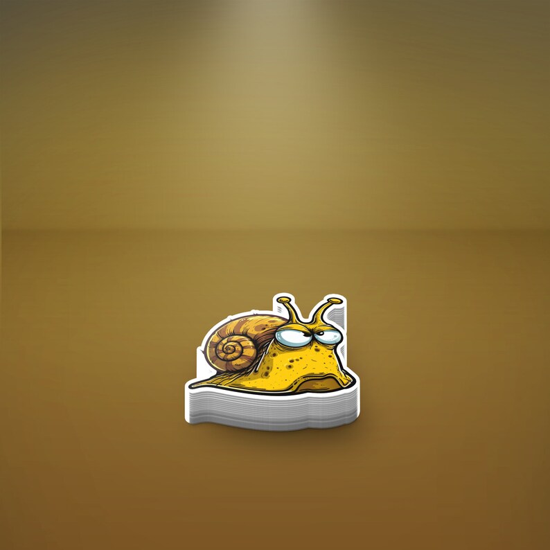 Funny Snail Vinyl Sticker, Grumpy Snail Decal, Durable Sticker, Laptop ...