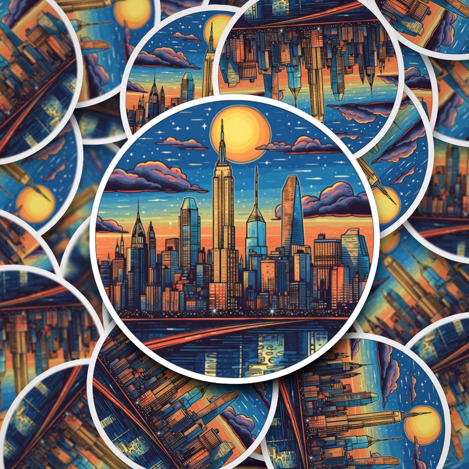 New York City Vinyl Sticker NYC Skyline Decal Laptop - Etsy