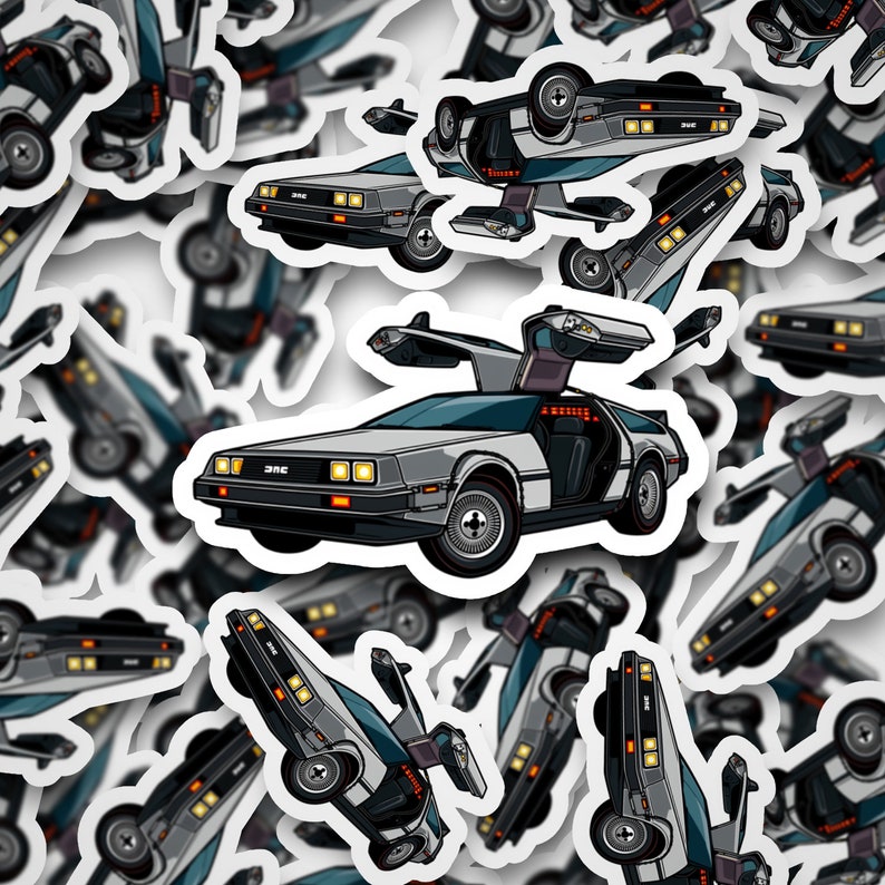 Delorean Vinyl Sticker, Back to the Future Decal, Movie Car Sticker ...