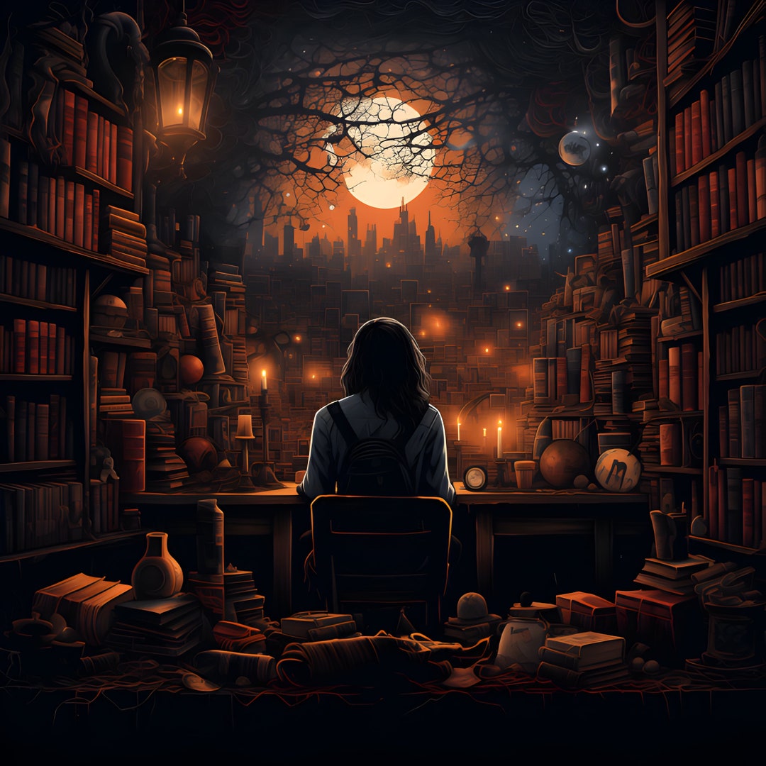 Horror Book Genre Poster, Literary Art, Book Wall Decor, Gothic Home ...