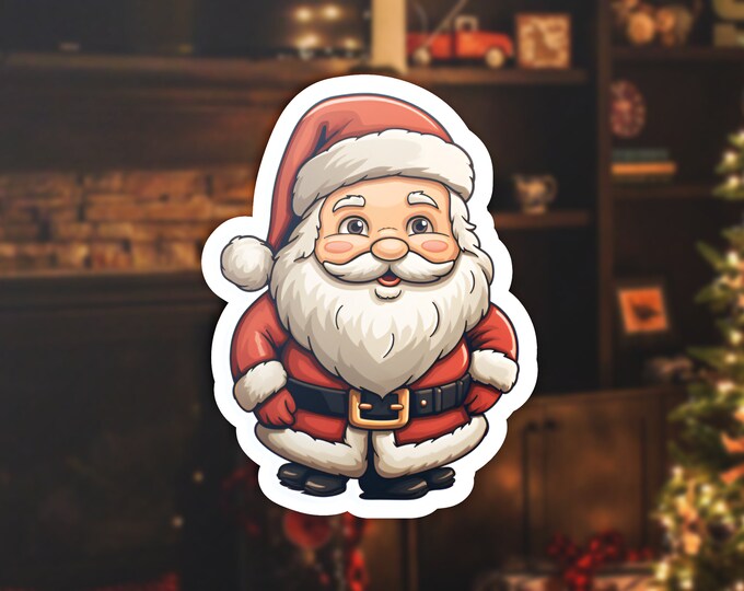 Santa Sticker Kiss-cut Vinyl Decals - Etsy