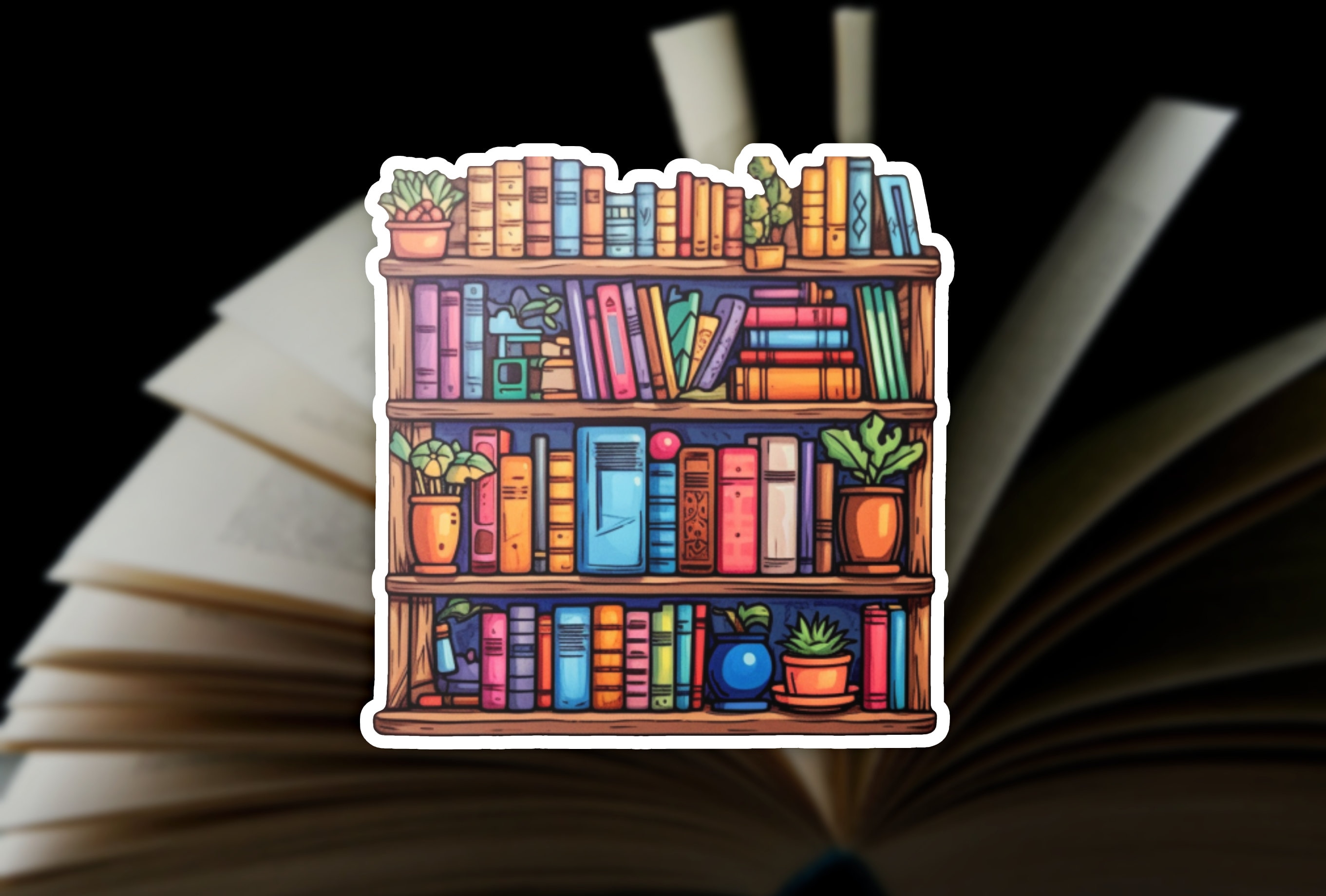 Vinyl Bookshelf Sticker, Books Sticker, Shelf Decor, Library Decor ...
