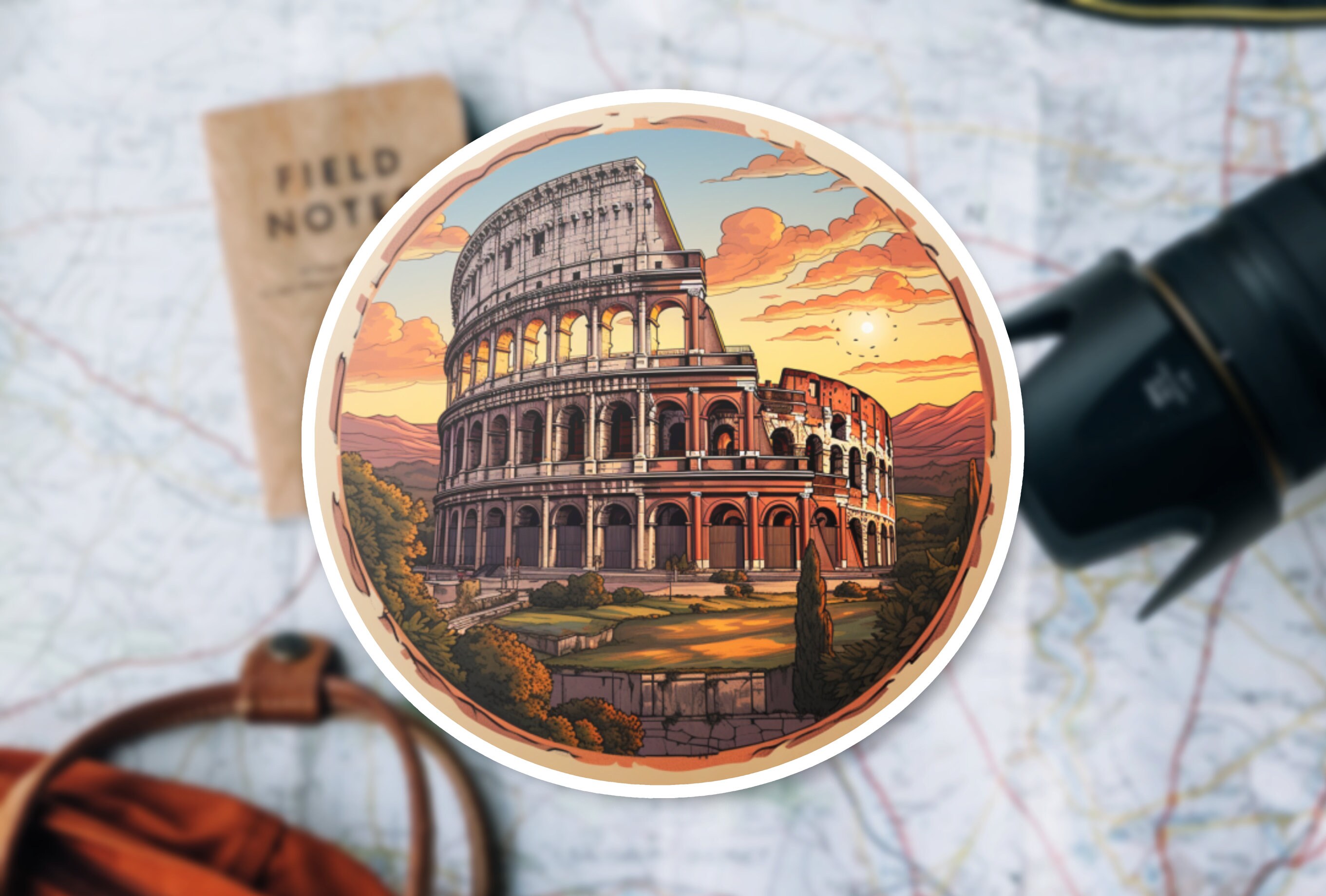 Colosseum Rome Vinyl Sticker, Italy Souvenir Decal, Water Bottle Decal ...