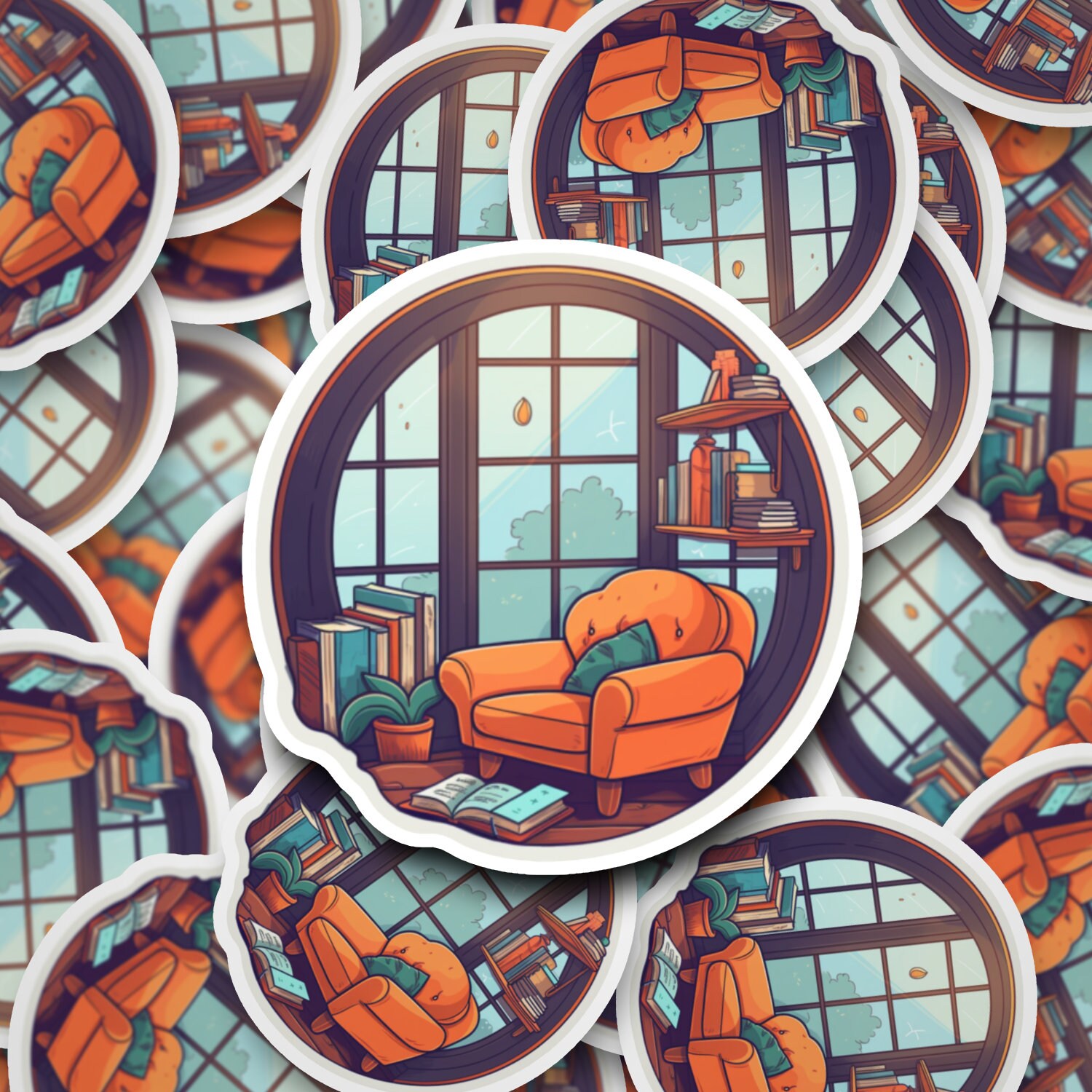 Reading Nook Vinyl Sticker, Bookworm Gift, Book Lover Decor, Bookish ...