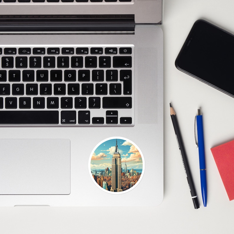 Empire State Building Decal, NYC Skyline Sticker, Laptop Decor, Travel ...