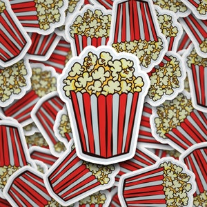 Popcorn Box Vinyl Decal, Theater Snack Sticker, Movie Room Wall Decor ...