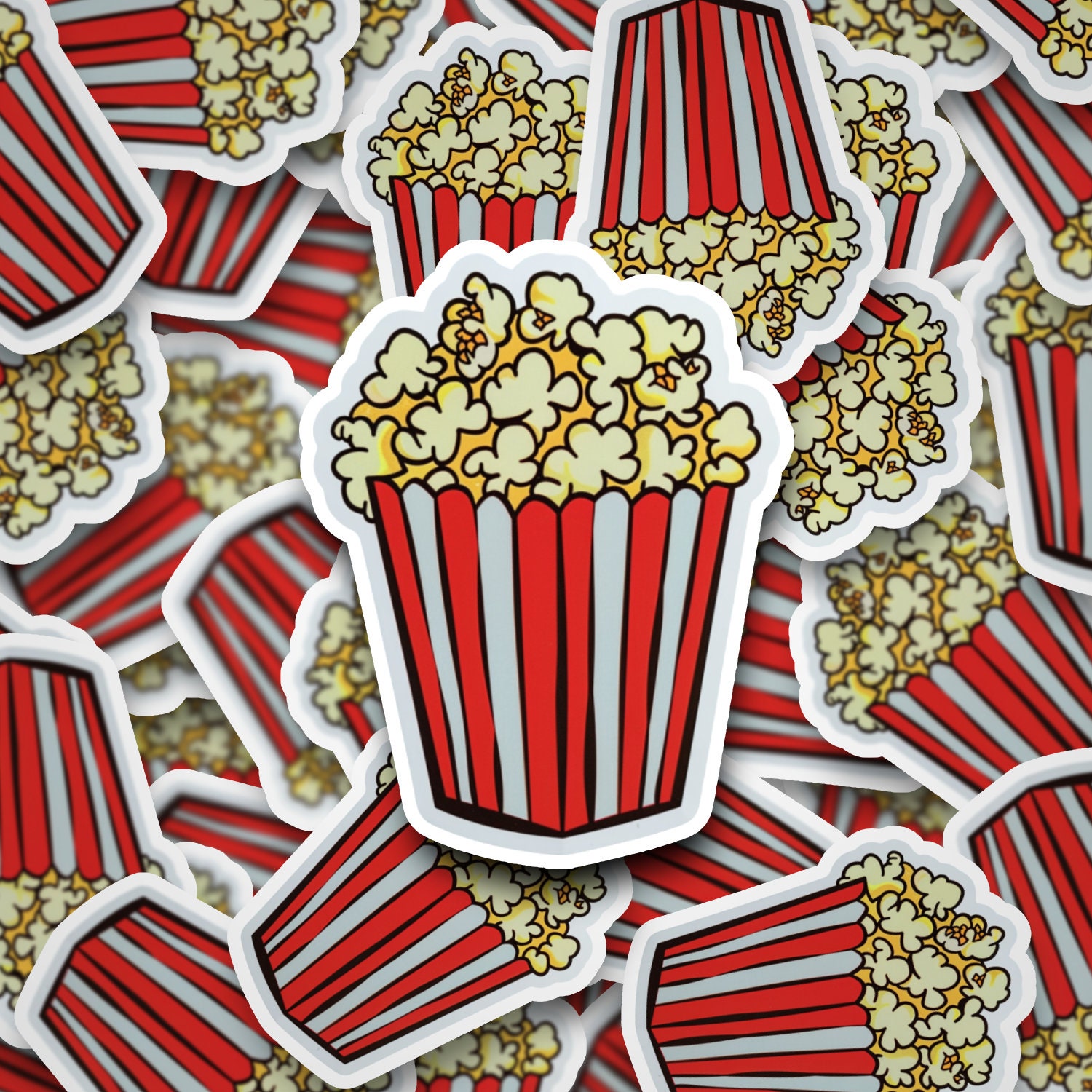 Popcorn Box Vinyl Decal, Theater Snack Sticker, Movie Room Wall Decor ...