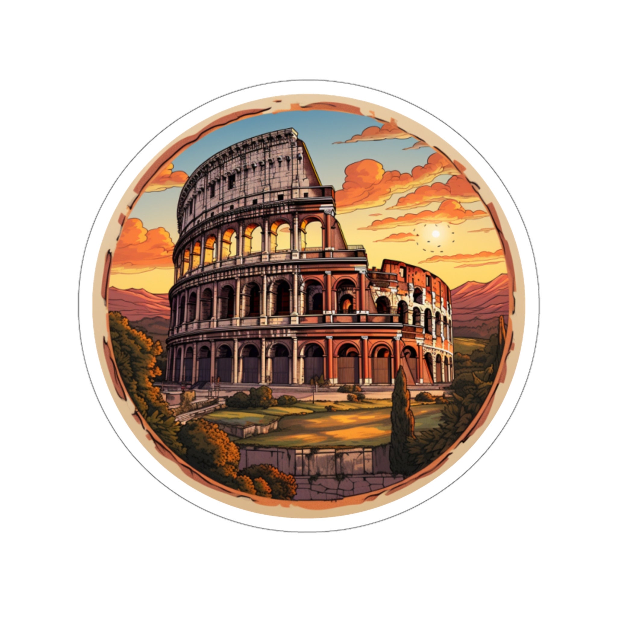 Colosseum Rome Vinyl Sticker, Italy Souvenir Decal, Water Bottle Decal ...