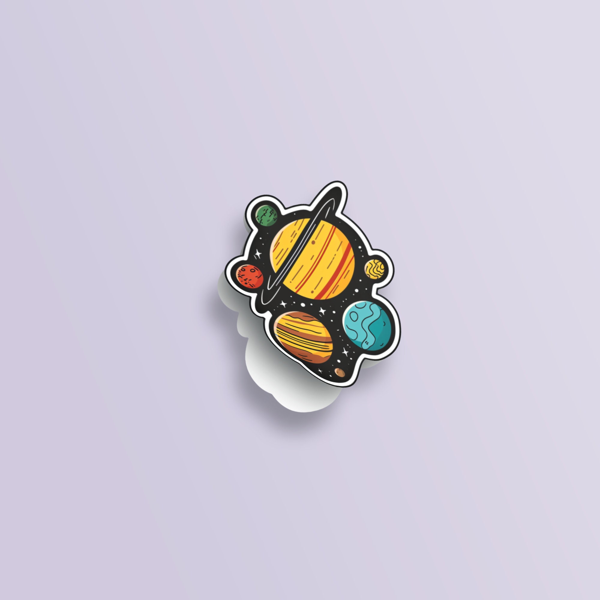 Planet Vinyl Sticker, Space Laptop Decal, Cosmic Car Sticker, Universe ...