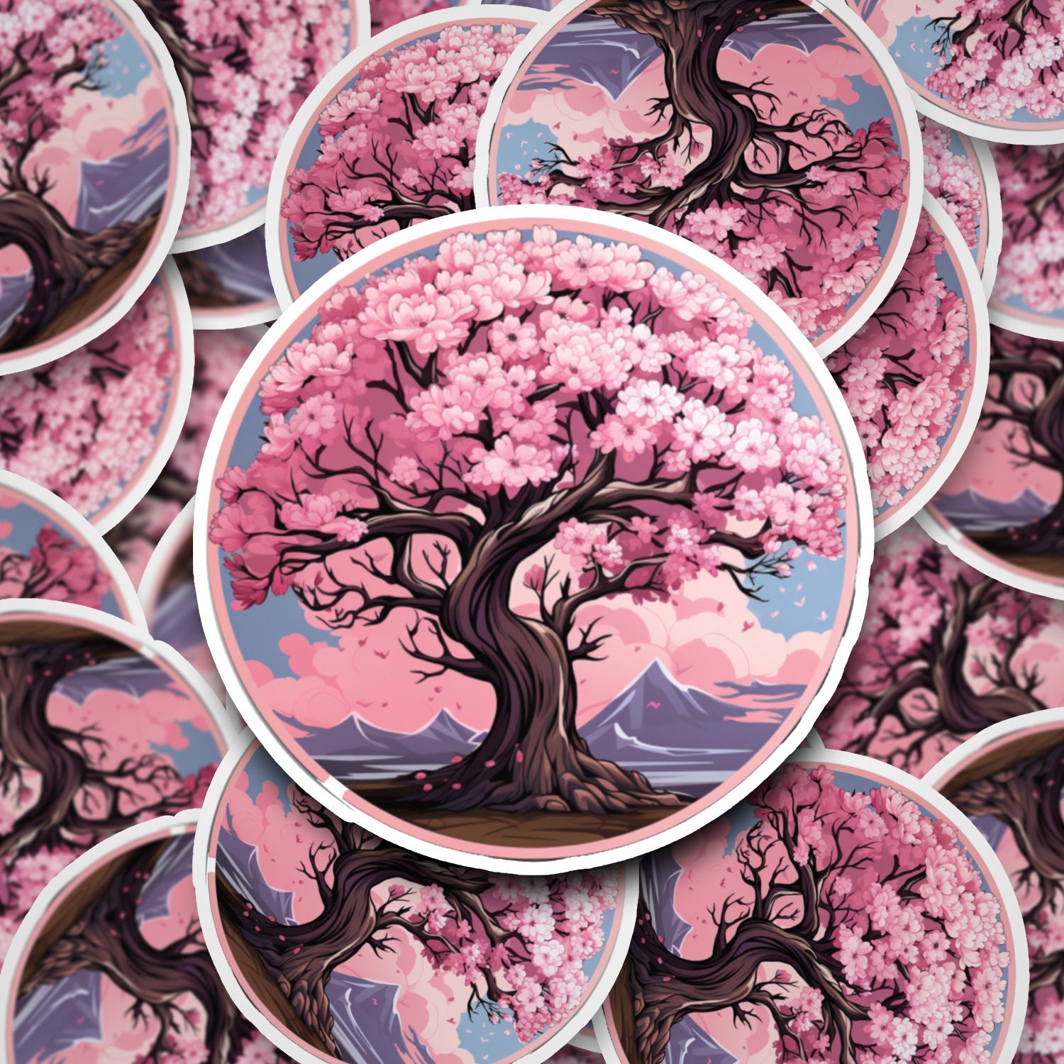 Elegant Cherry Blossom Tree Sticker, High-quality Vinyl Decal, Ideal ...