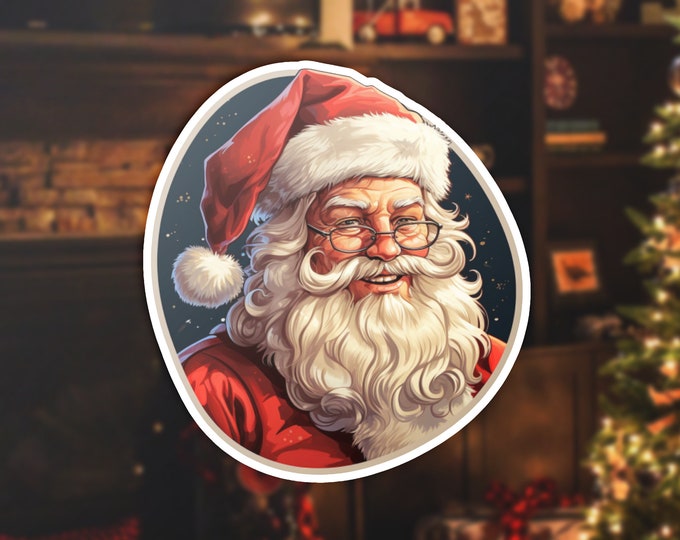 Santa Sticker Kiss-cut Vinyl Decals - Etsy
