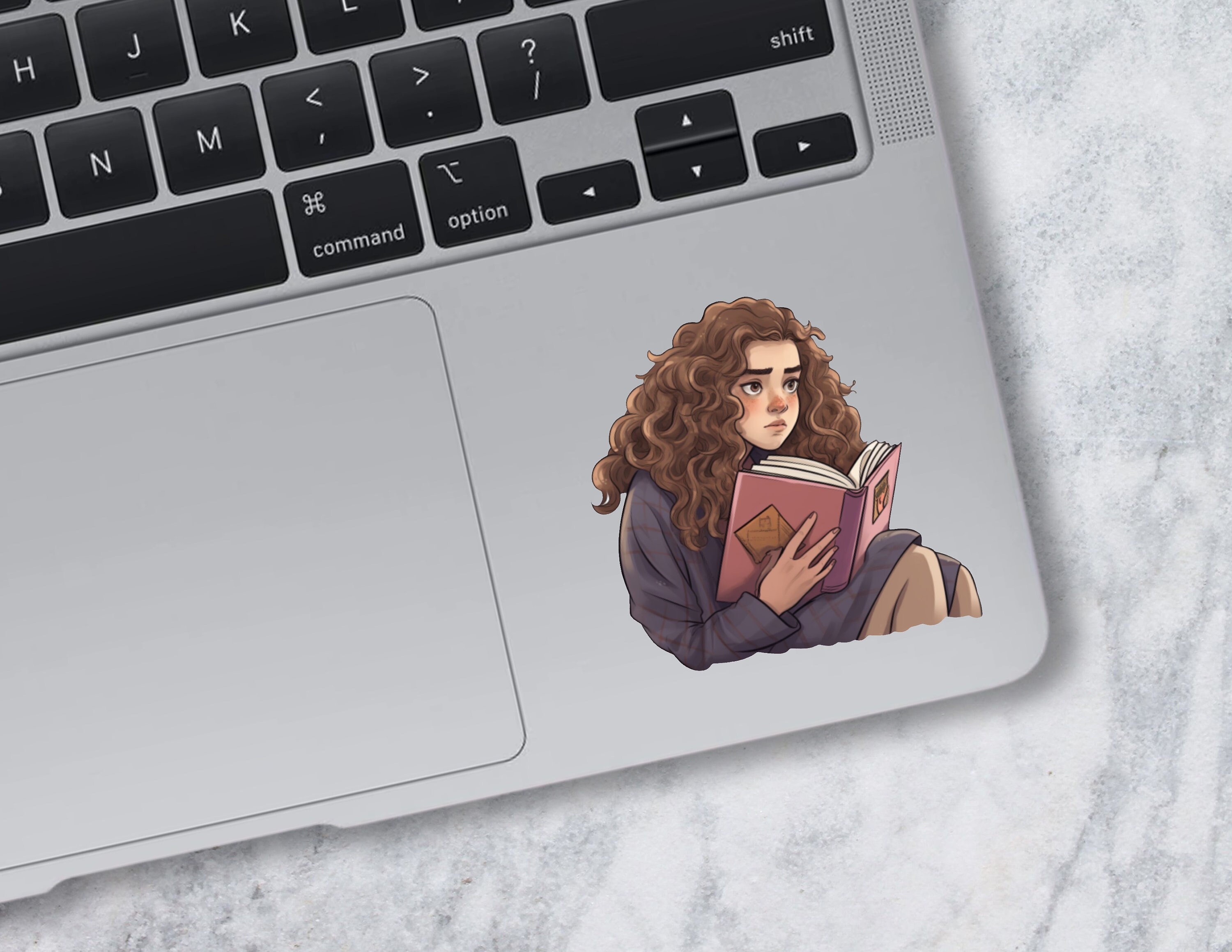 Hermione Granger Reading Sticker, Bookworm Decal, Novel Lover Gift ...