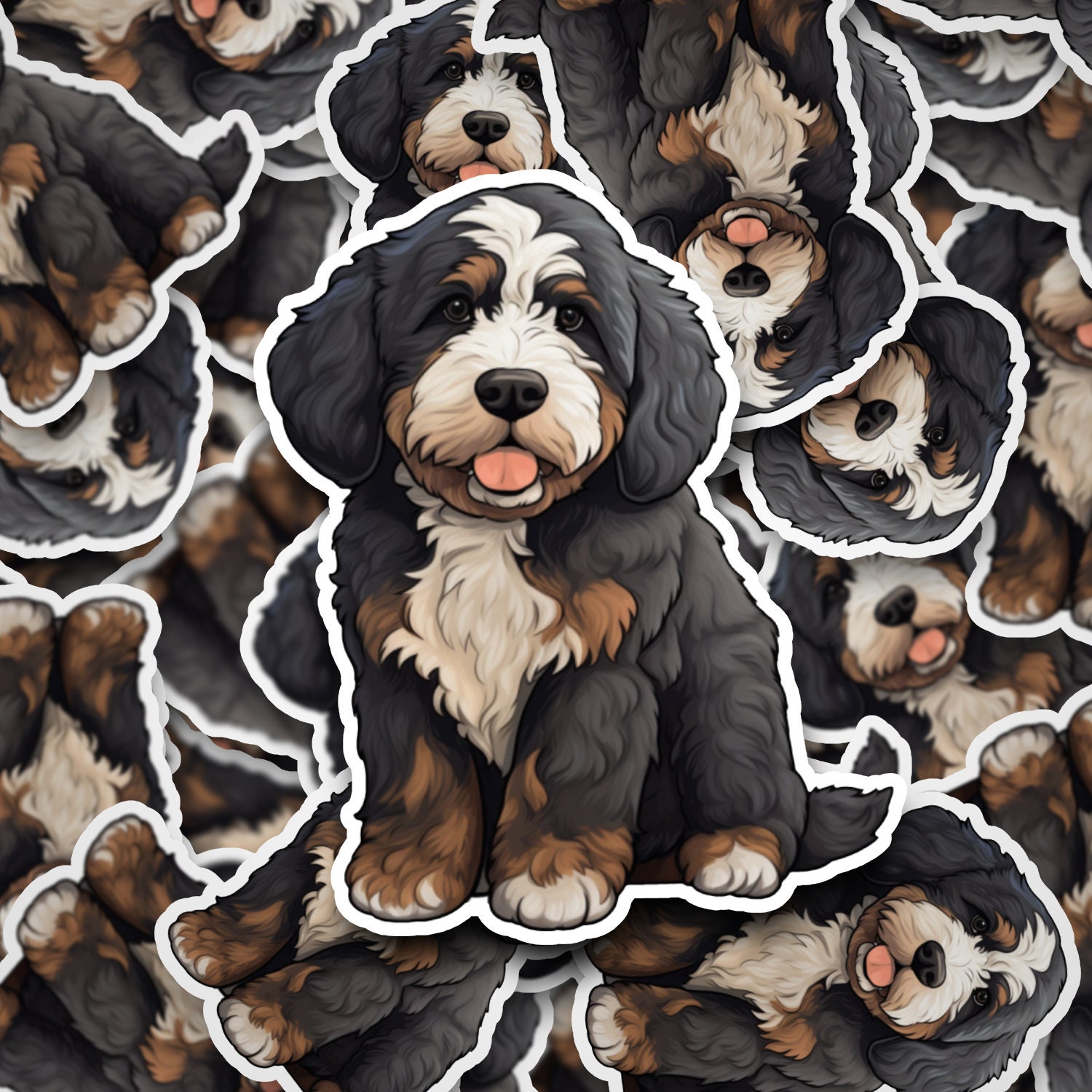 Bernedoodle Dog Vinyl Sticker, Pet Lover Gift, Water Bottle Decal ...