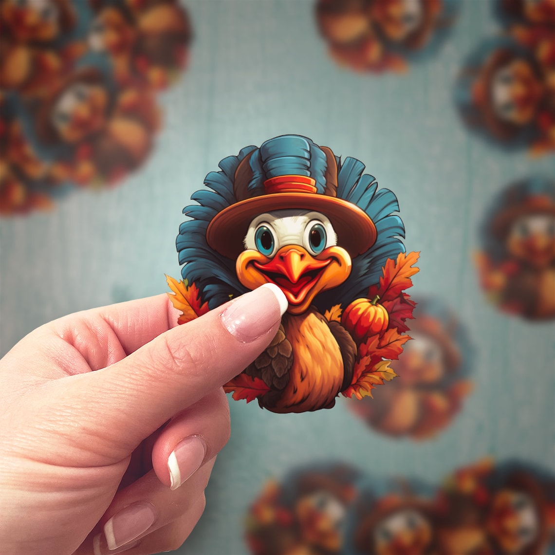 Funny Cartoon Turkey Vinyl Sticker Thanksgiving Laptop - Etsy