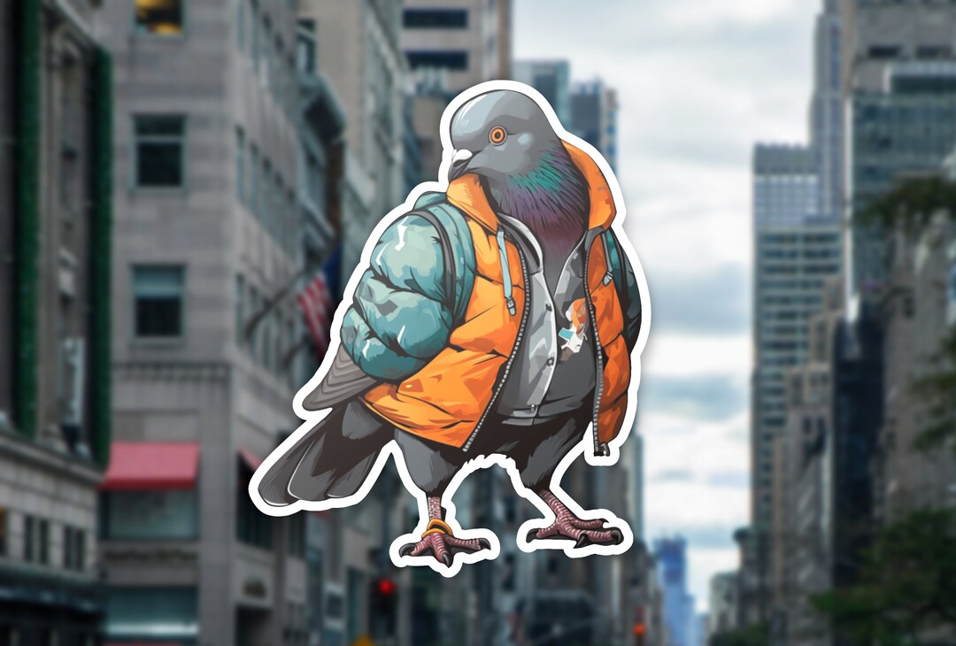 NYC Pigeon Sticker, New York City Laptop Decal, Urban Street Art, Vinyl ...