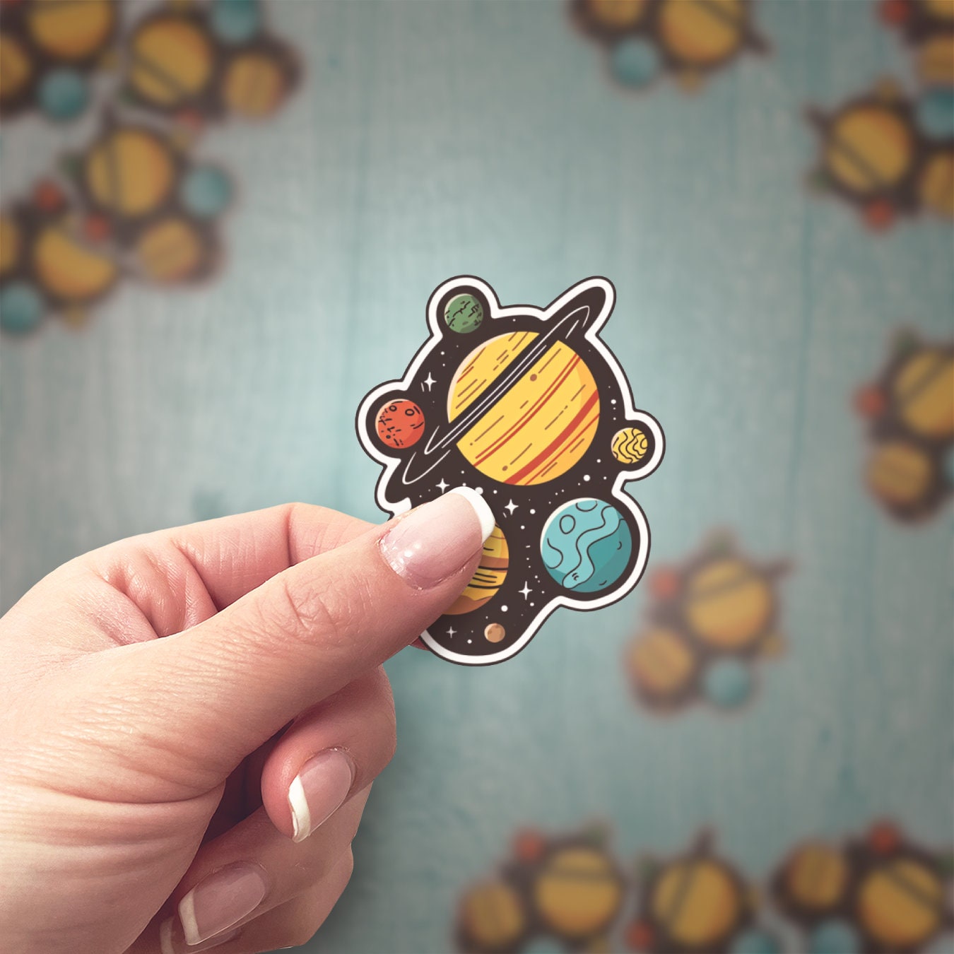 Planet Vinyl Sticker, Space Laptop Decal, Cosmic Car Sticker, Universe Gift, Astronomy Decor - Etsy