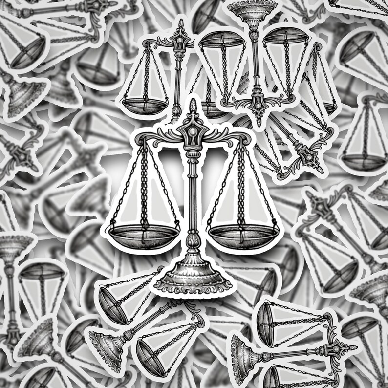 Scales of Justice Vinyl Sticker, Legal Decal, Lawyer Gift, Courtroom ...