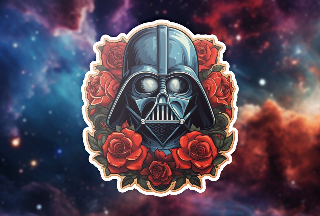 Darth Vader Tattoo Style Sticker, Star Wars Decal, Laptop Decal, Car ...