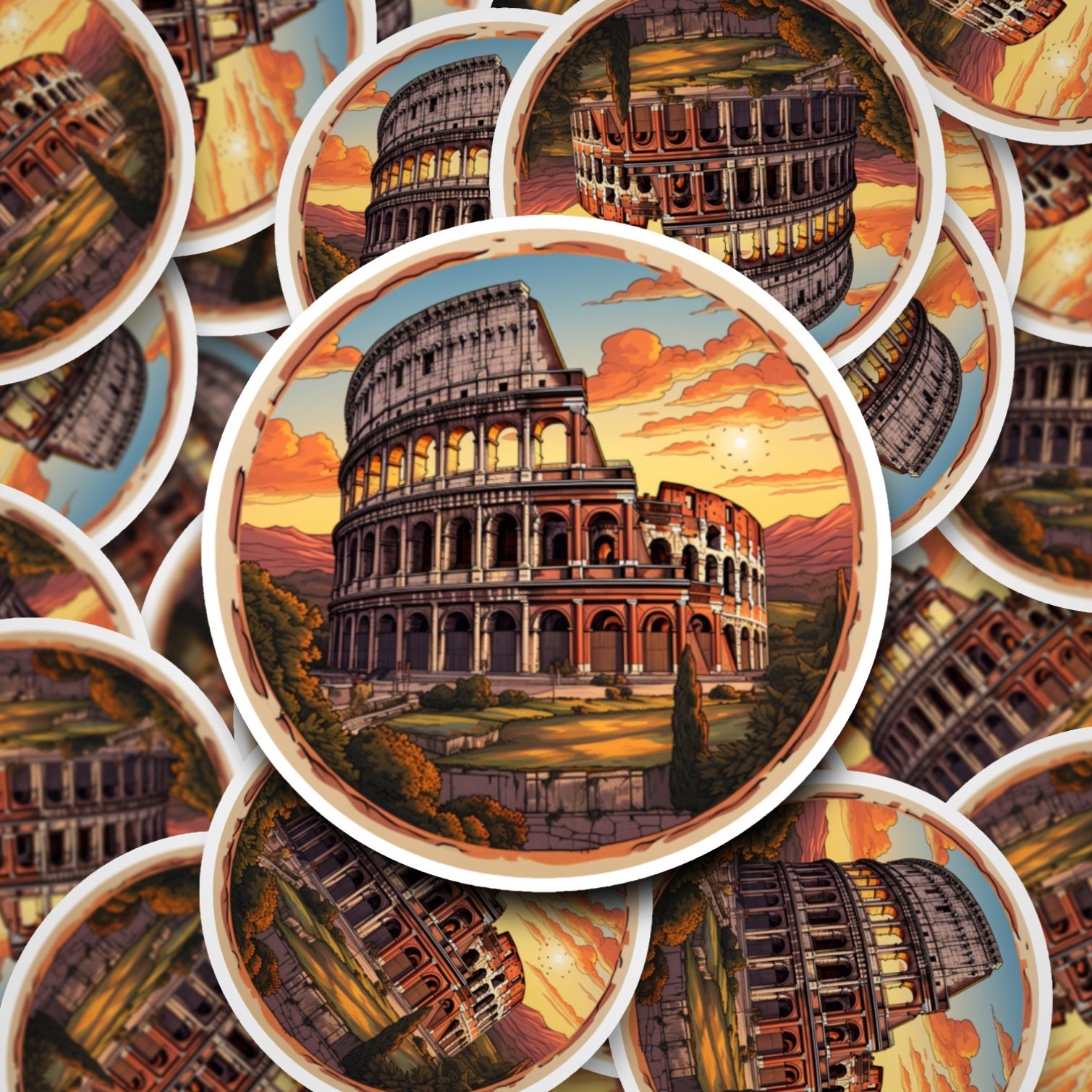 Colosseum Rome Vinyl Sticker, Italy Souvenir Decal, Water Bottle Decal ...