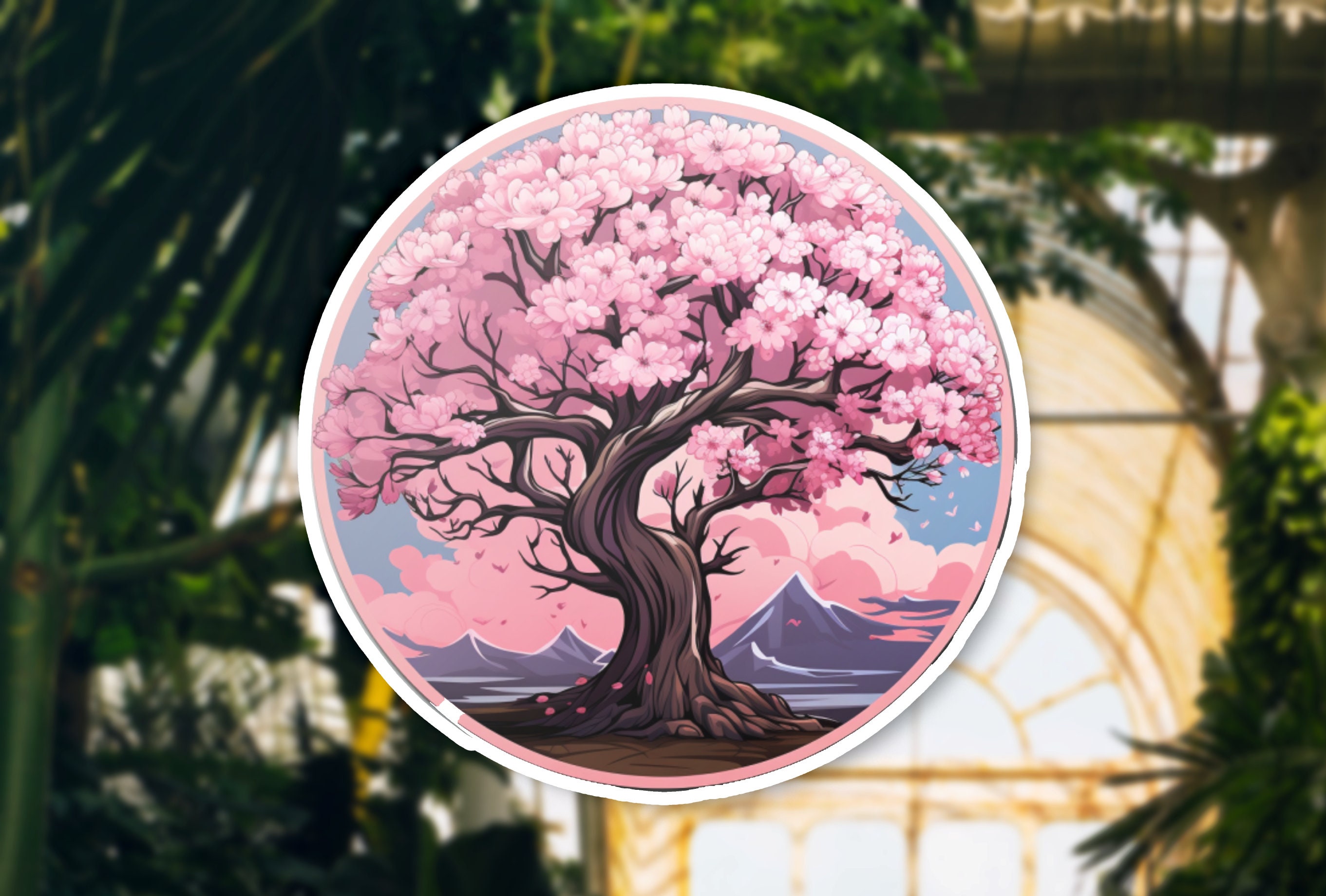 Elegant Cherry Blossom Tree Sticker, High-quality Vinyl Decal, Ideal ...