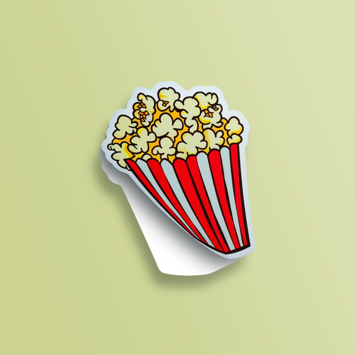 Popcorn Box Vinyl Decal, Theater Snack Sticker, Movie Room Wall Decor ...