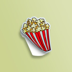 Popcorn Box Vinyl Decal, Theater Snack Sticker, Movie Room Wall Decor ...