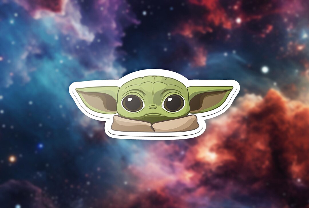 Grogu Vinyl Sticker, Baby Yoda Decal, Mandalorian Sticker, Laptop Decal ...