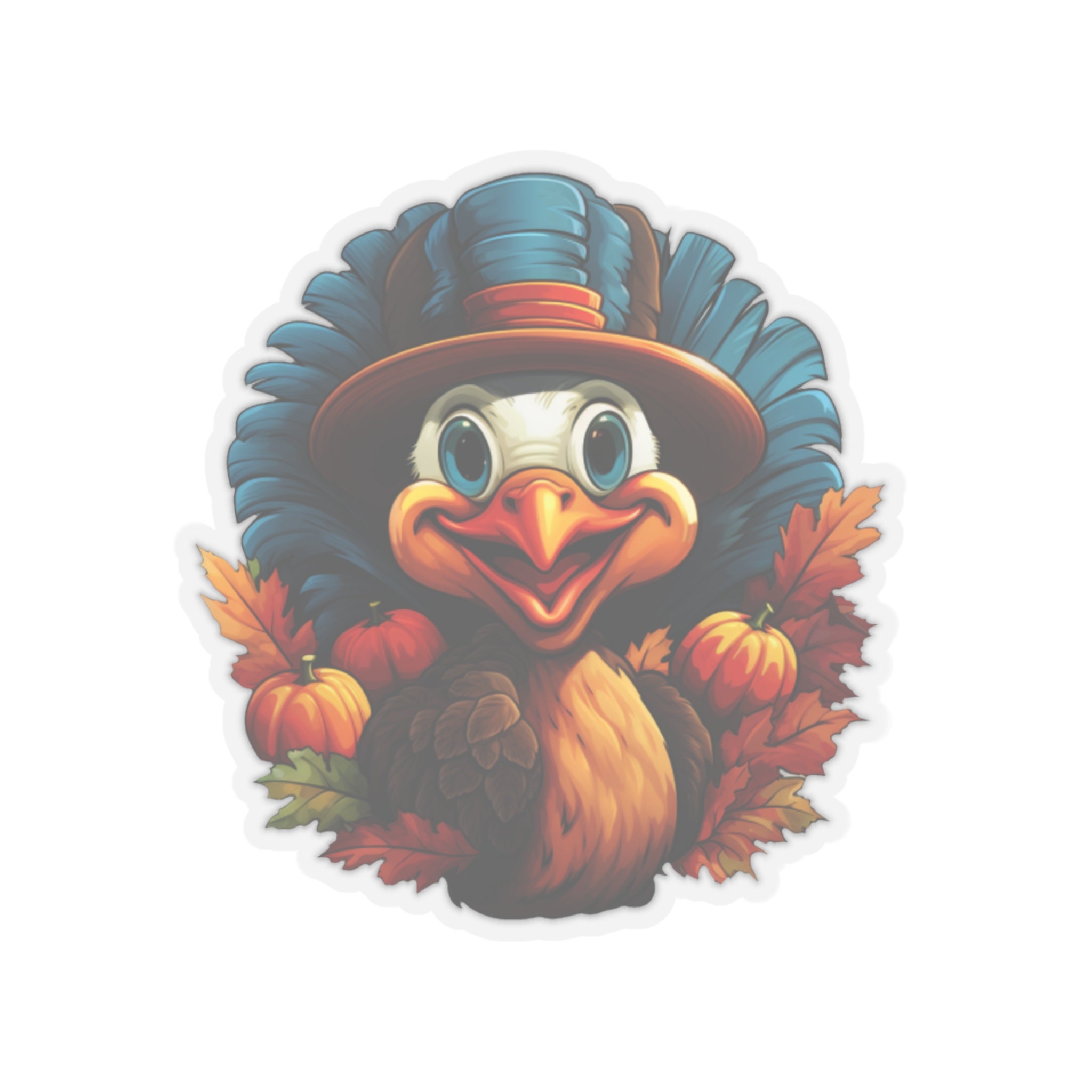 Funny Cartoon Turkey Vinyl Sticker Thanksgiving Laptop - Etsy