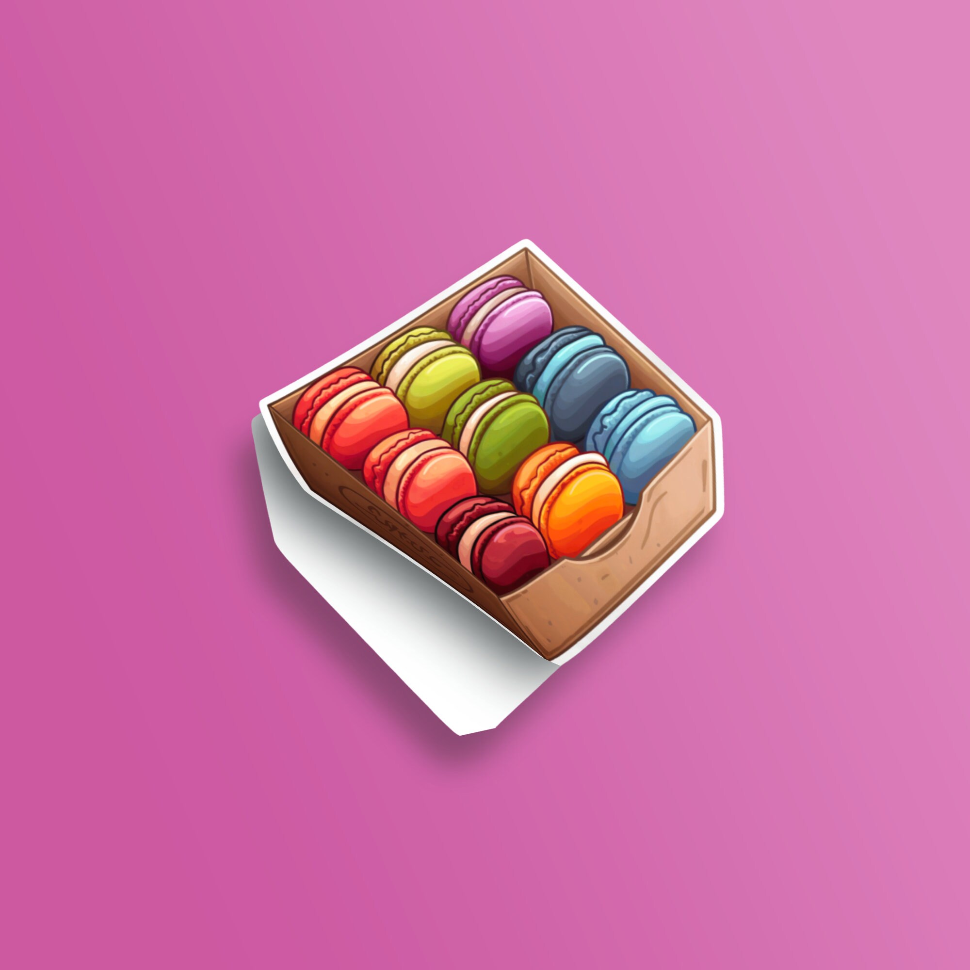 Cute Macarons Vinyl Sticker, Food Lover Gift, Fridge Sticker, Scrapbook ...