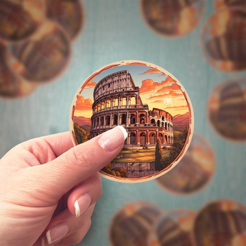 Colosseum Rome Vinyl Sticker, Italy Souvenir Decal, Water Bottle Decal ...