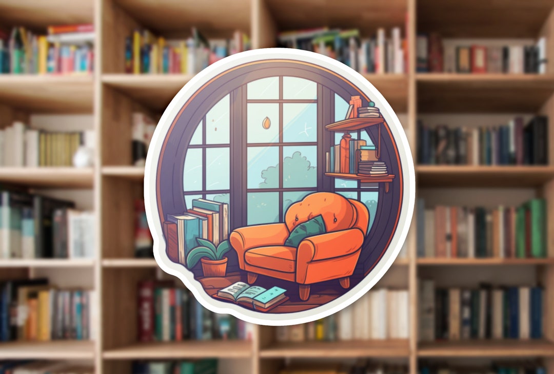 Reading Nook Vinyl Sticker, Bookworm Gift, Book Lover Decor, Bookish ...