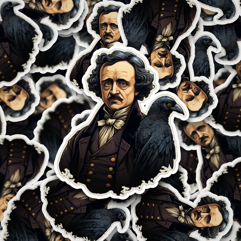 Edgar Allen Poe Vinyl Sticker, Classic Literature Decal, Laptop Sticker ...