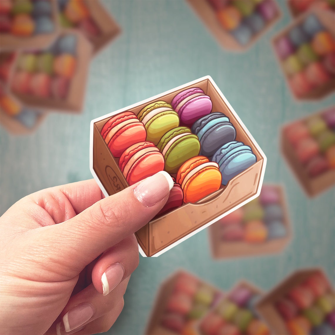Cute Macarons Vinyl Sticker, Food Lover Gift, Fridge Sticker, Scrapbook ...