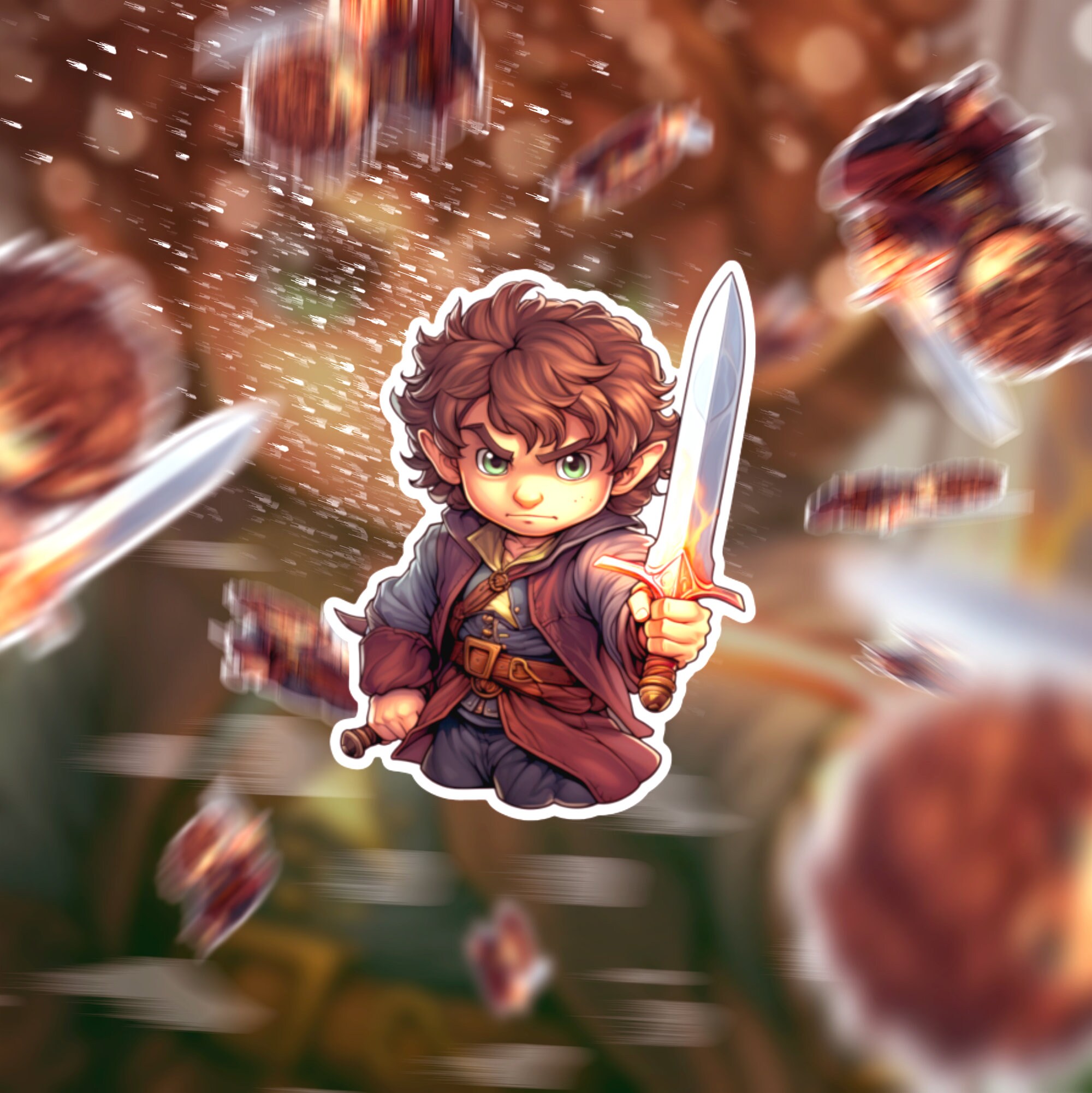 Bilbo Baggins Sticker, Lord of the Rings Decal, Vinyl Laptop Sticker ...