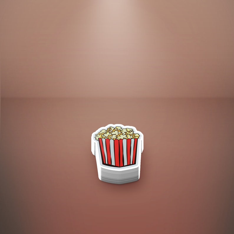Popcorn Box Vinyl Decal, Theater Snack Sticker, Movie Room Wall Decor ...
