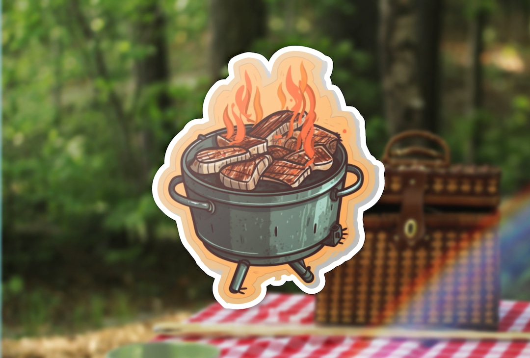 Grill Steak Vinyl Sticker, Foodie Gift, Meat Lover Decal, Barbecue ...