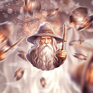Gandalf Vinyl Sticker, Lord of the Rings Decal, Laptop Sticker, Book ...