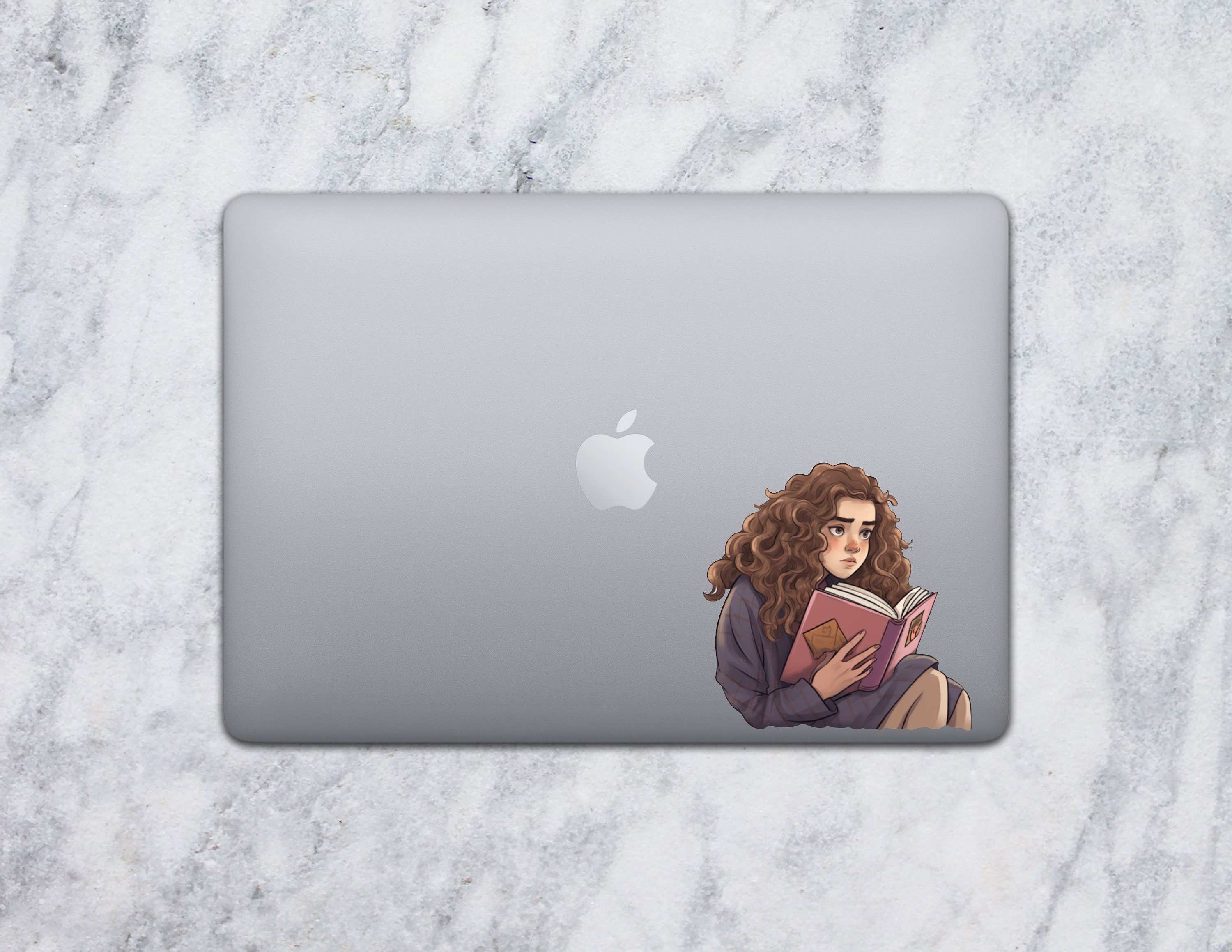 Hermione Granger Reading Sticker, Bookworm Decal, Novel Lover Gift ...