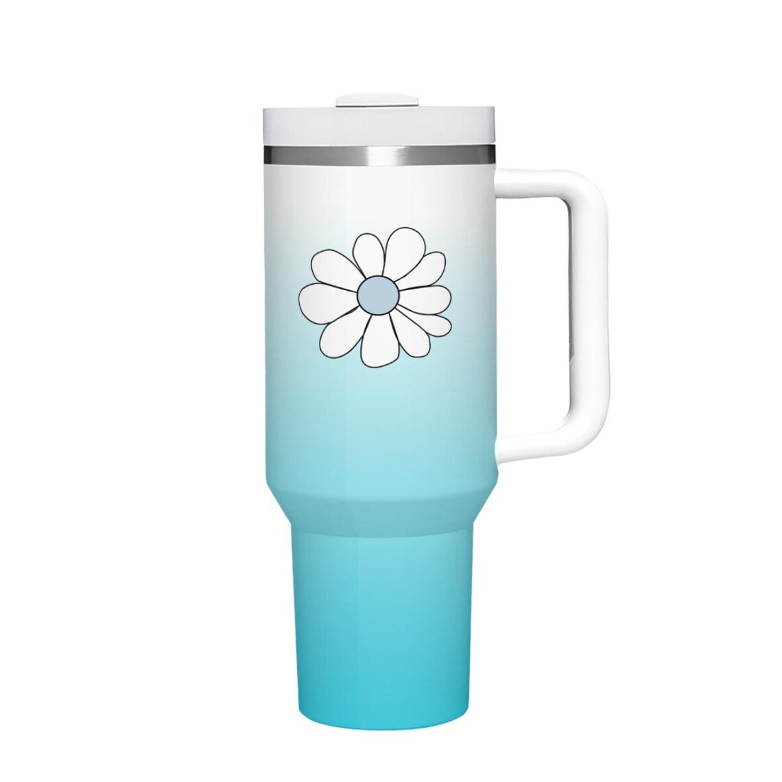Blue Daisy Custom 40 Oz Tumbler Personalized Groovy Hippie Travel Mug ...