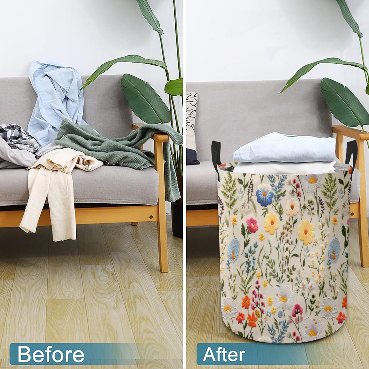 Floral Laundry Basket: Boho Hamper, Large Organizer Bin - Etsy