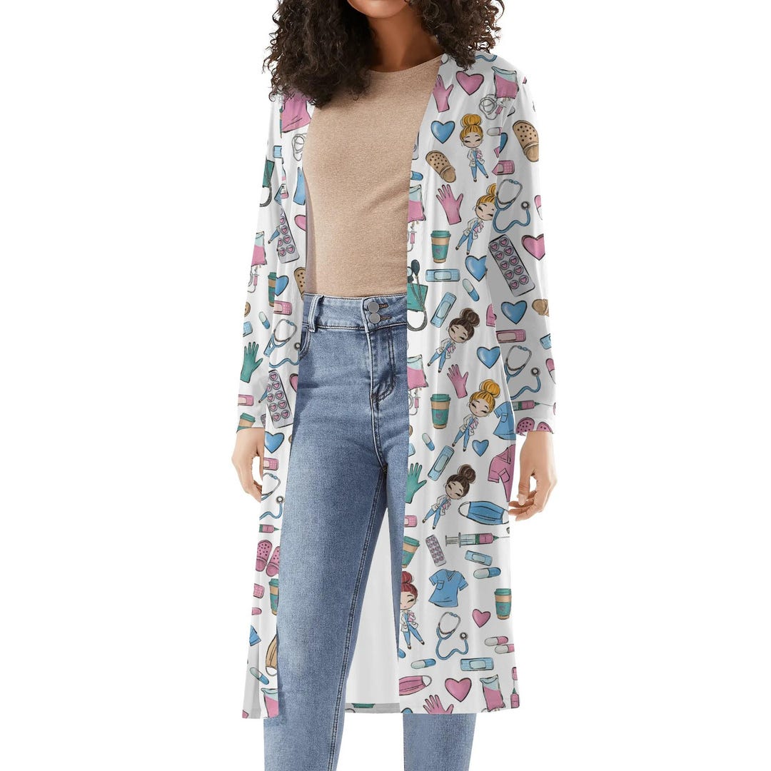 Nurse Scrub Kimono Robe Healthcare Apparel, Nurse Robes. CNA Medical ...